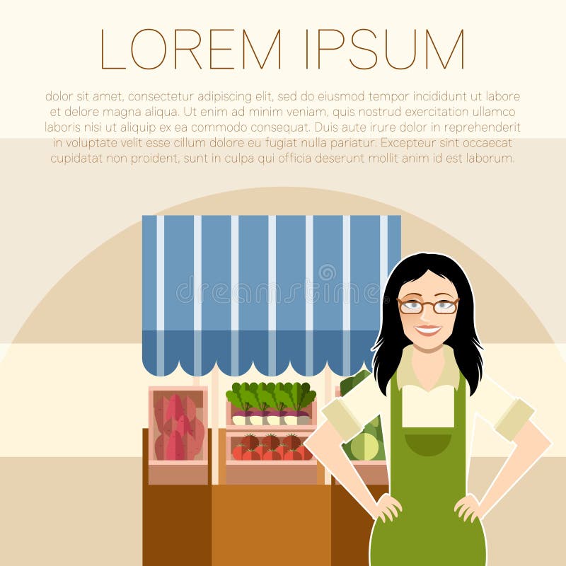 Vegetable Market. Empty Market. White Background. Hand Drawing in the ...