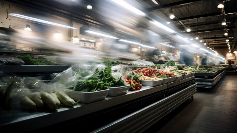 Vegetable Market Space Diversity Motion Blur View, Created with ...