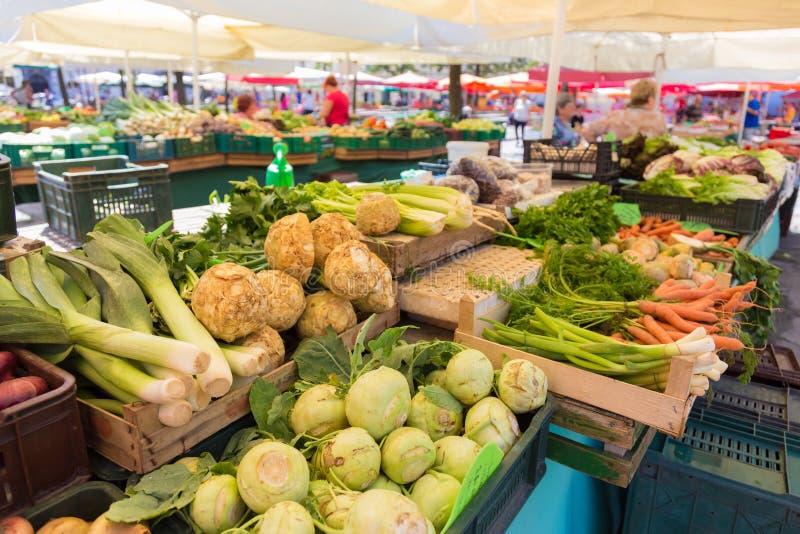 Vegetable market stall. stock image. Image of farm, greengrocery - 45862409