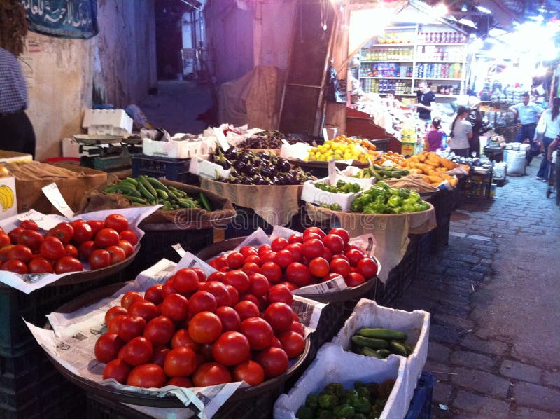 Vegetable Night Market in Damascus Editorial Stock Image - Image of ...