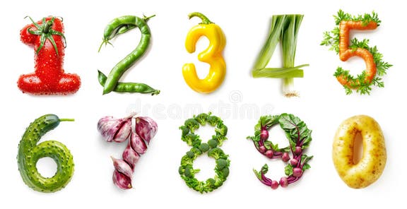 Vegetable Numbers Set stock illustration. Illustration of sale - 308239749