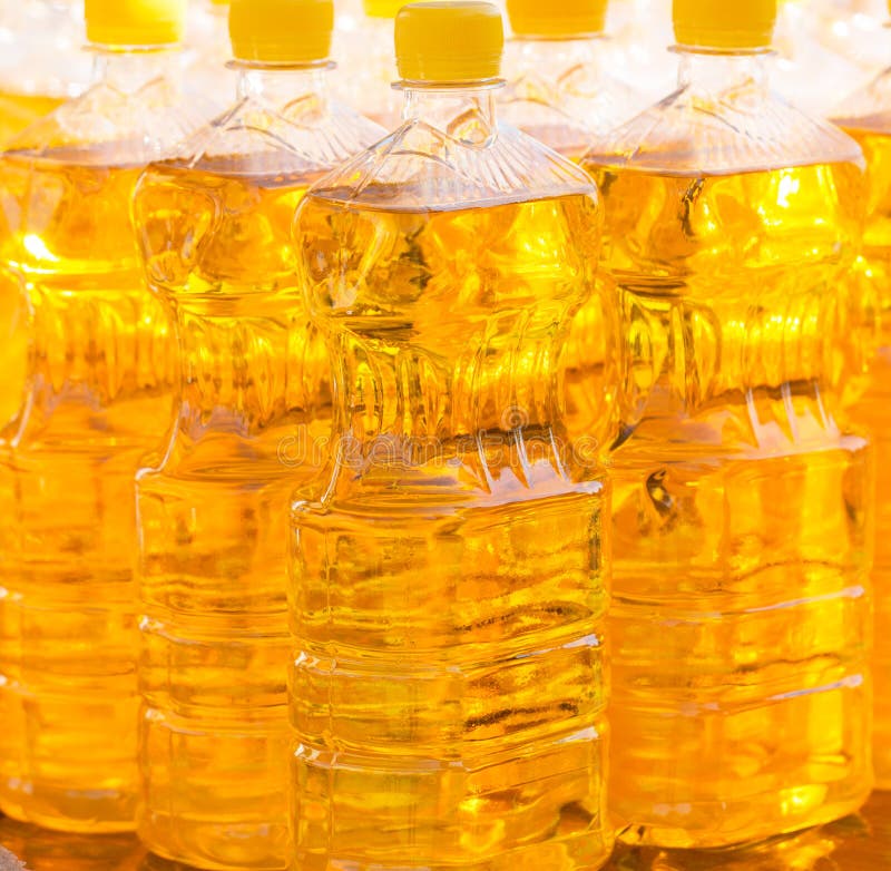 Vegetable Oil in Transparent Bottles Stock Image - Image of bottles ...