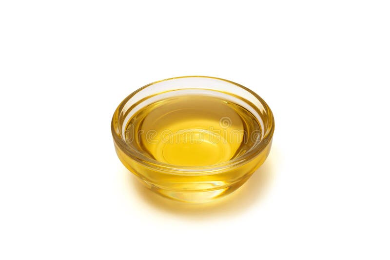 Vegetable Oil in Glass Bowl Isolated on White Stock Image - Image of ...