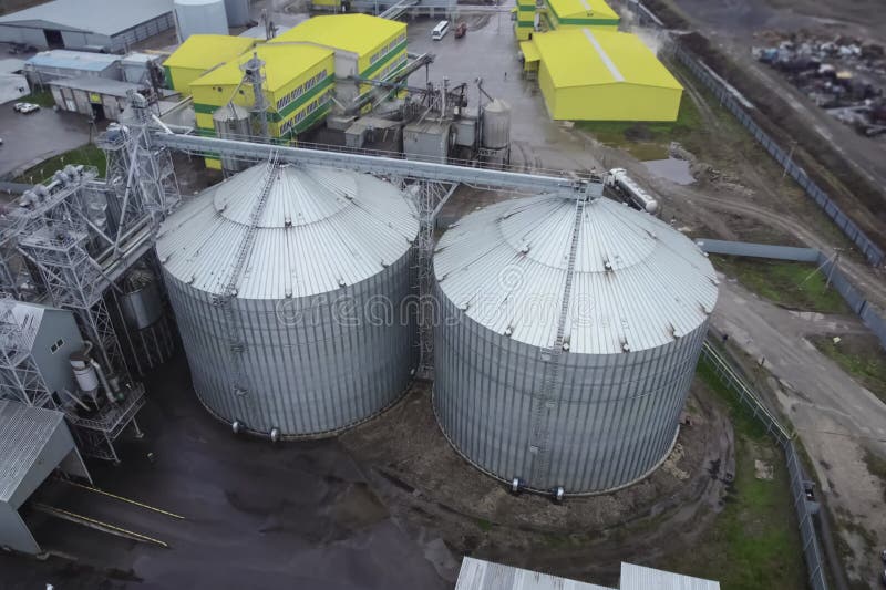 Vegetable Oil Production Plant Seed Storage Tanks Stock Photo - Image ...