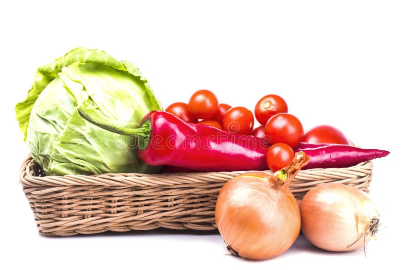 Vegetable Organic Fresh Vegetables in a Basket Stock Image - Image of ...