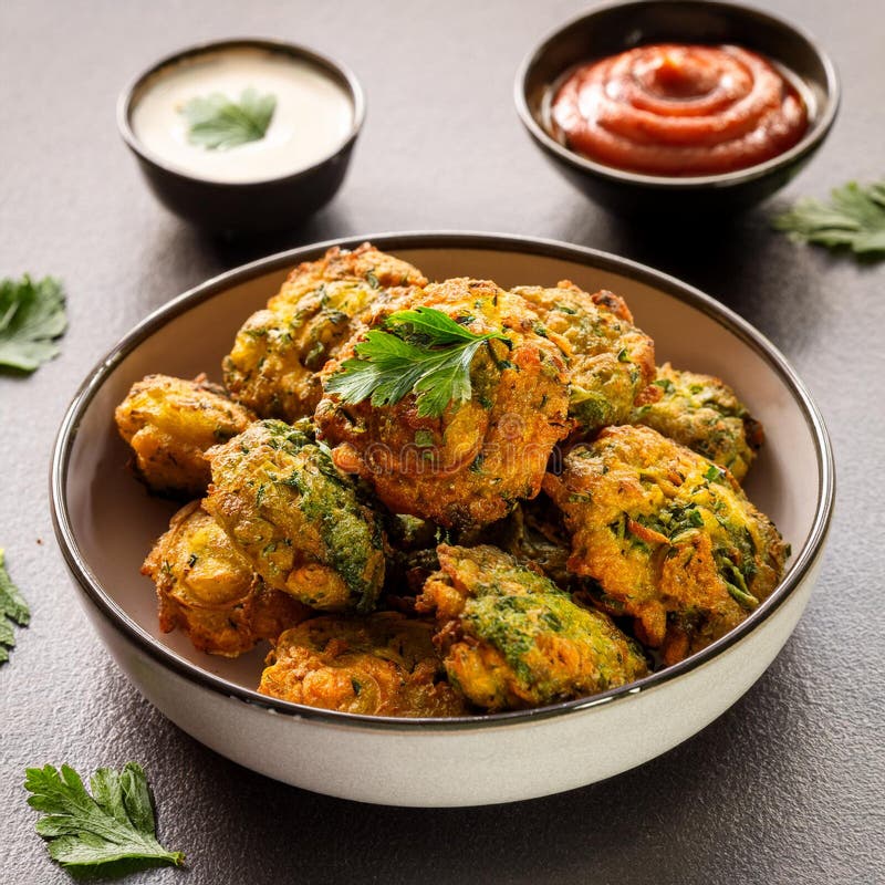 Vegetable Pakora, AI Generated Stock Illustration - Illustration of ...