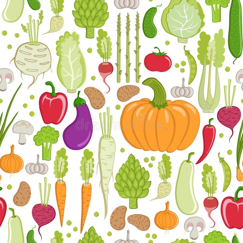 Vegetables pattern stock vector. Illustration of grocery - 35125062