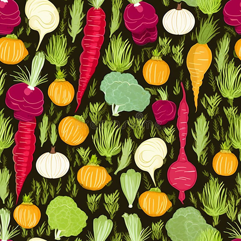 Vegetable Pattern - Colorful Veggies Forming a Seamless Pattern Stock ...