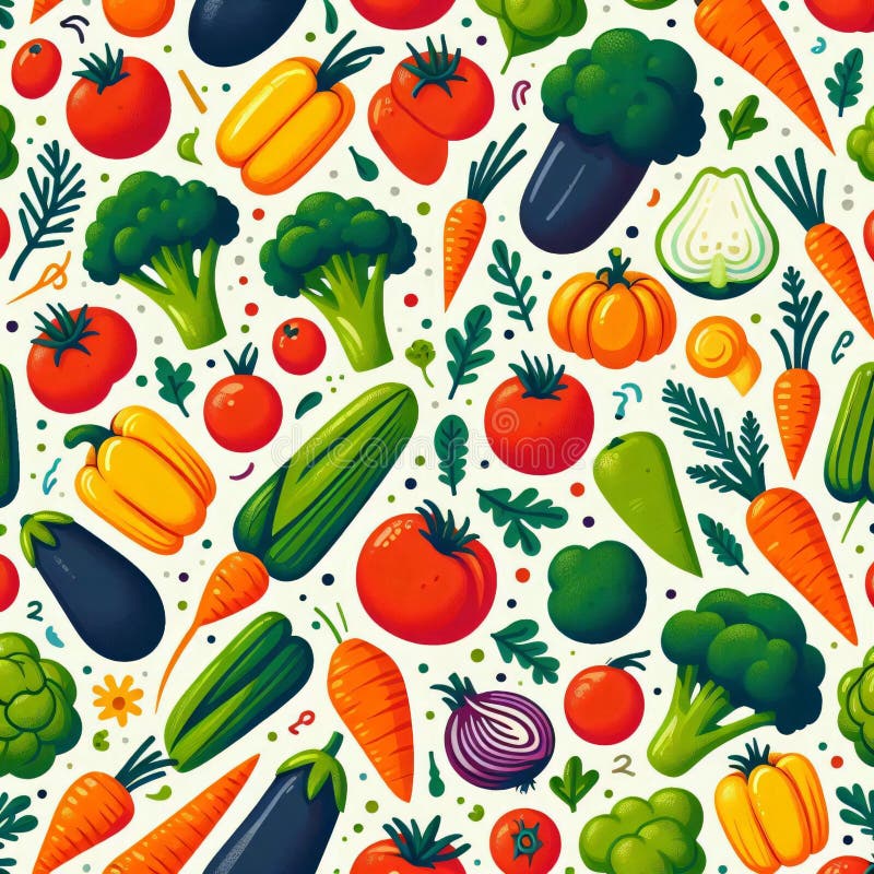 Vegetable patterns vector stock illustration. Illustration of cartoon ...