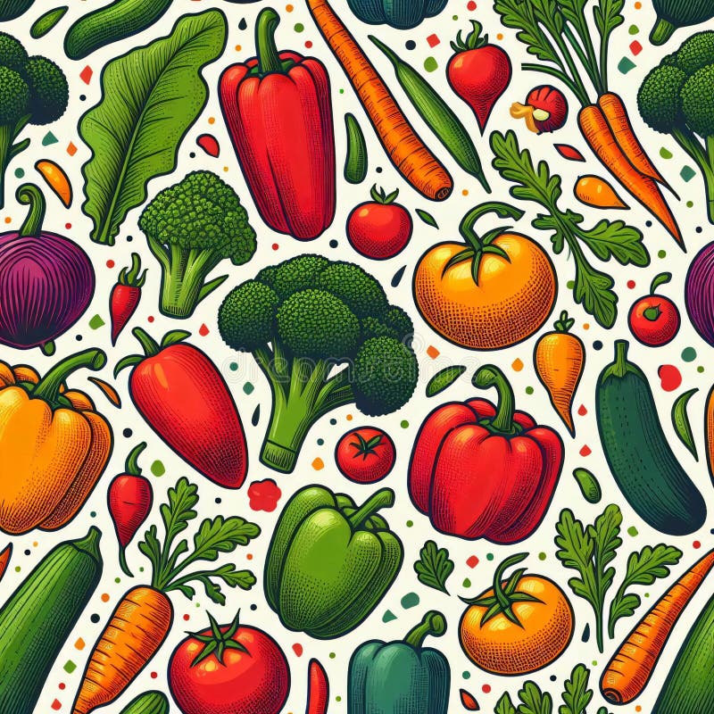Vegetable patterns vector stock illustration. Illustration of gnerated ...