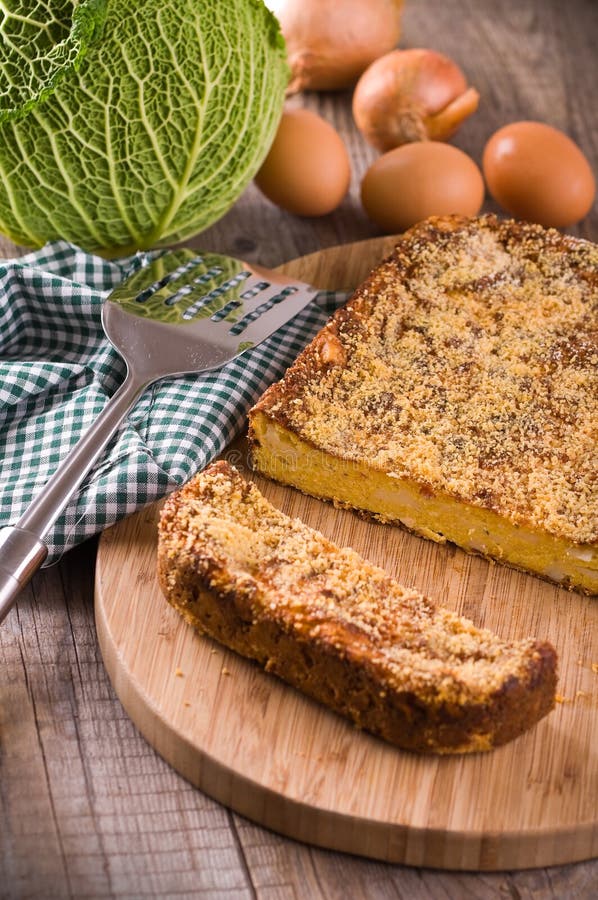 Pie with Egg and Green Onions. Stock Image - Image of green, yellow ...