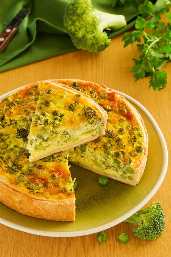 Vegetable Pie with Broccoli, Stock Photo - Image of cheese, vegetarian ...