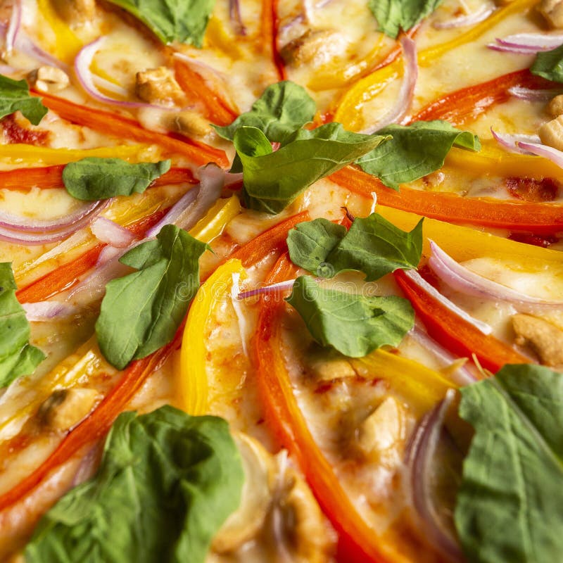 Vegetable Pizza - Neapolitan Sauce and Cheese Base Stock Image - Image ...