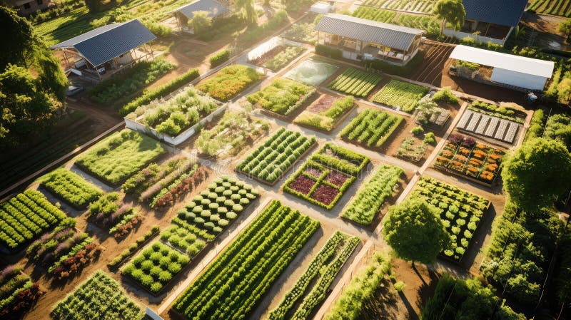 Vegetable plants plan view stock image. Image of plot - 361042421