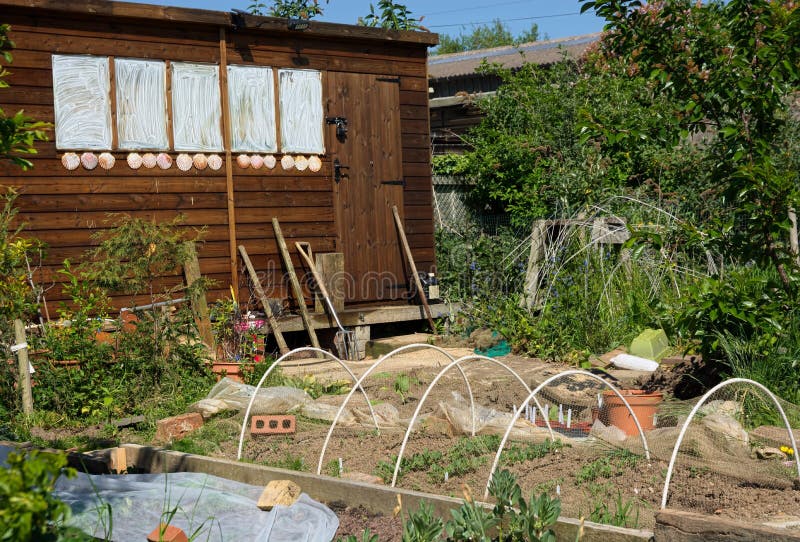 Garden Tools, Shed & Vegetable Plot Stock Image - Image of storage ...