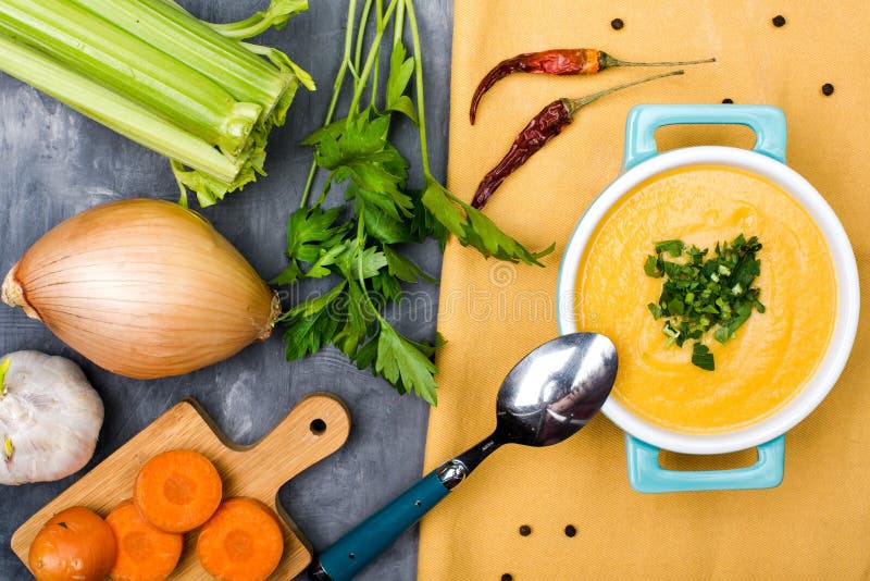 Vegetable Puree Soup in a Ceramic Pot Stock Photo - Image of dinner ...