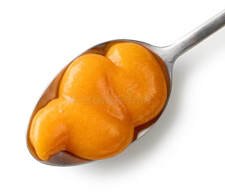 Vegetable puree in a spoon stock image. Image of healthy - 267364463