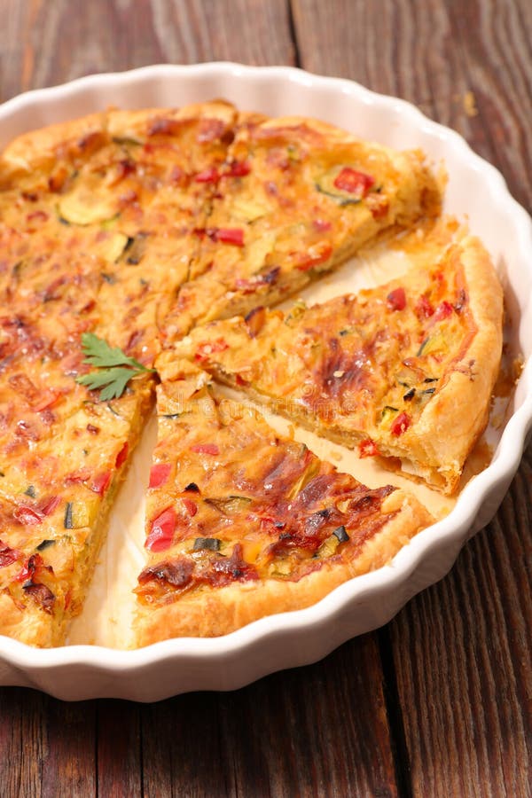 Vegetable quiche sliced stock photo. Image of diet, culinary - 115817026