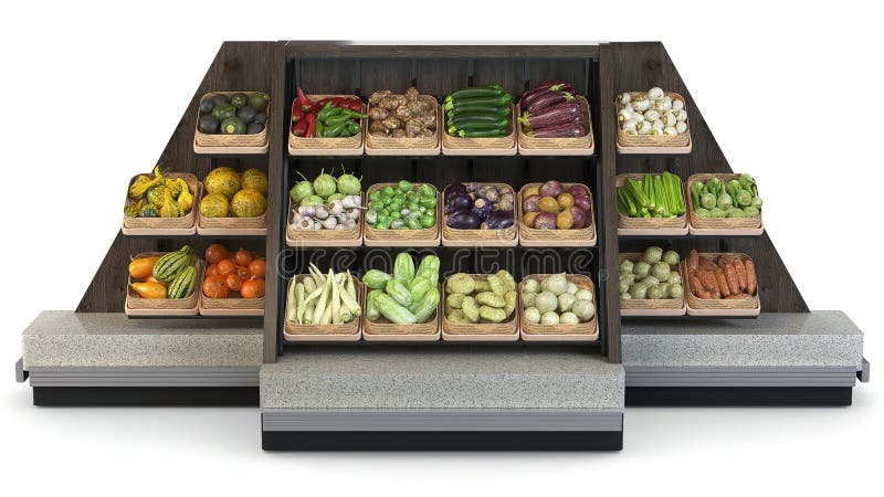 Vegetable rack stock illustration. Illustration of shop - 352868945