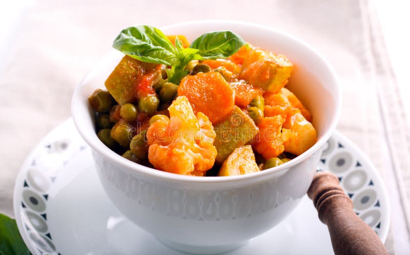Vegetable Ragout in Tomato Sauce Stock Image - Image of carrot, food ...