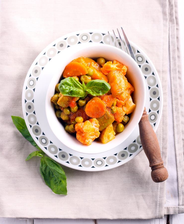 Vegetable Ragout in Tomato Sauce in a Bowl Stock Image - Image of ...