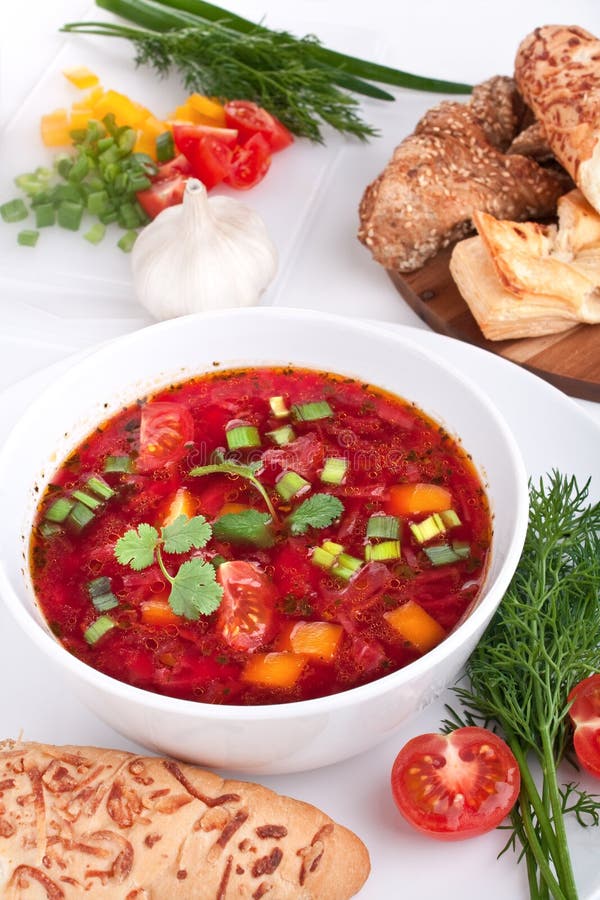 Vegetable red-beet soup stock photo. Image of pepper, borscht - 9322372