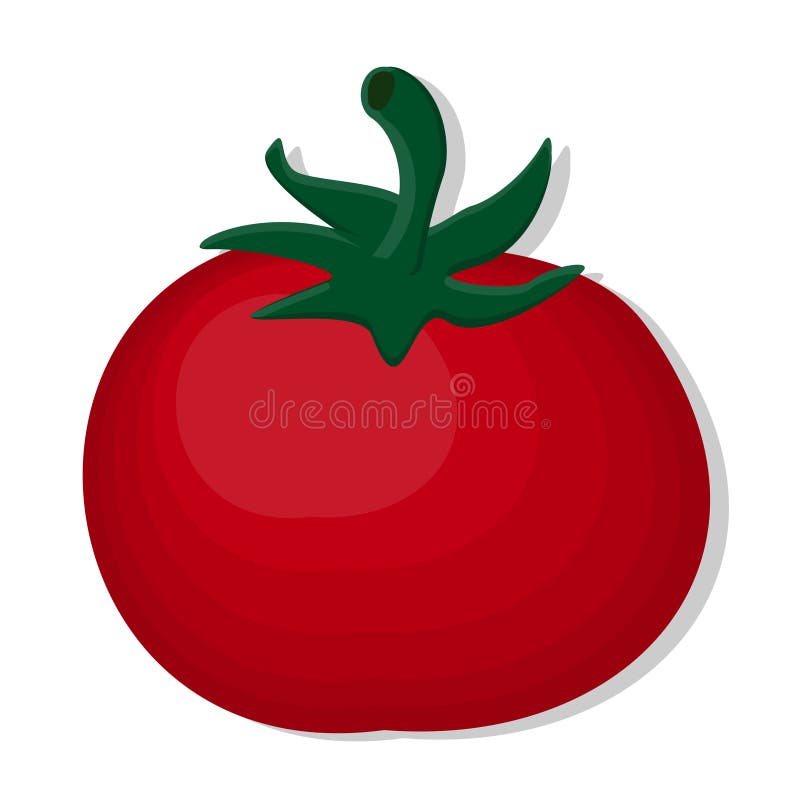 Vegetable Red Tomato Cartoon Illustration Stock Vector - Illustration ...