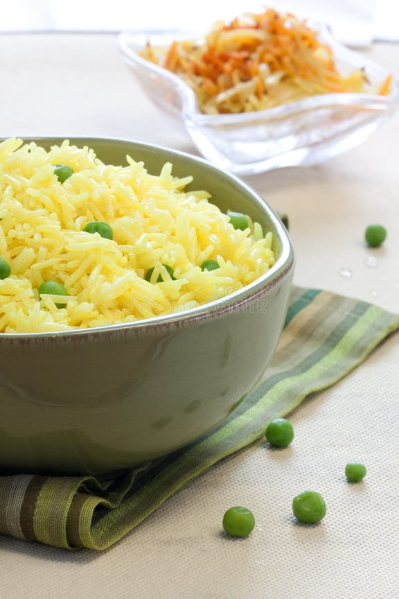 Vegetable Rice - Indian Style, Basmati Stock Image - Image of peas ...