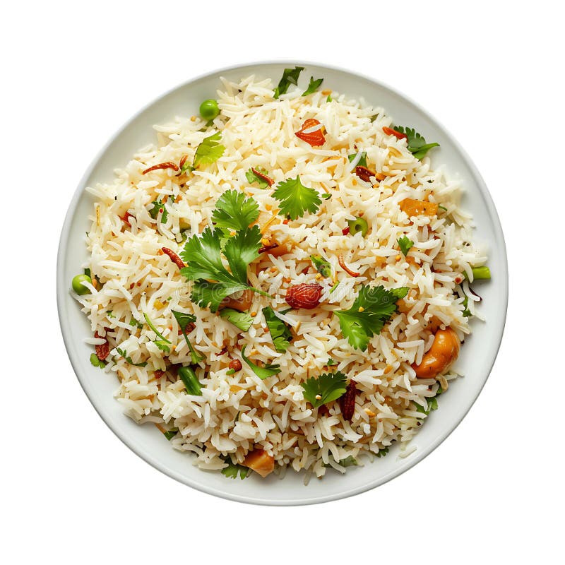 Vegetable Rice in a Plate on Transparent Background - Ai Generated ...