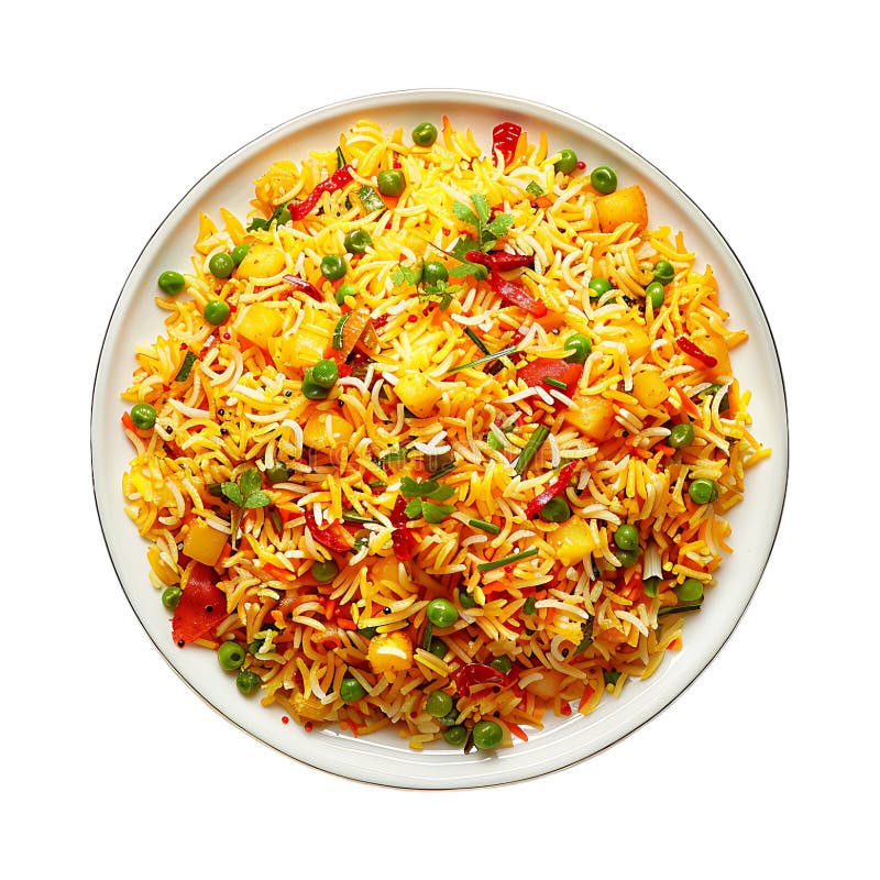 Vegetable Rice in a Plate on Transparent Background - Ai Generated ...