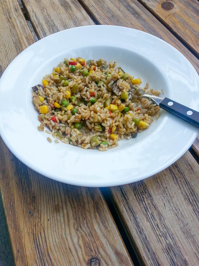 Vegetable risotto stock image. Image of natural, mayonnaise - 98945447