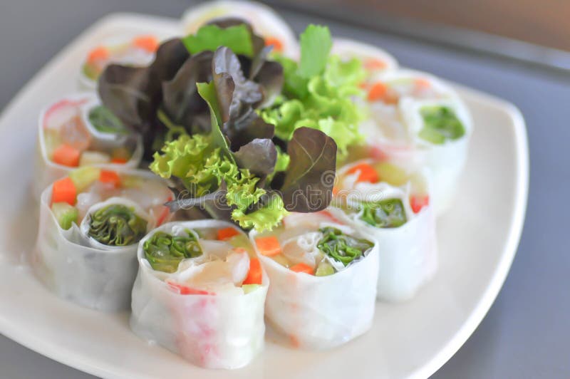 Vegetable Roll or Fresh Spring Roll Stock Image - Image of healthy ...