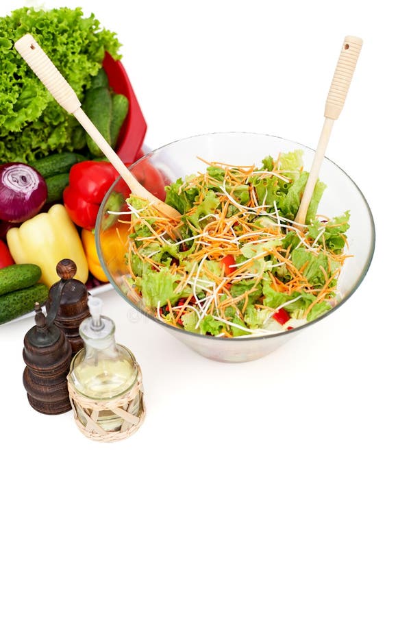 Vegetable salad in a bowl stock photo. Image of pepper - 21483962