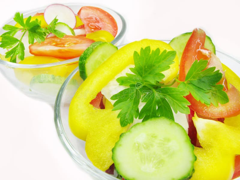 Vegetable salad in bowls stock image. Image of appetizer - 16777471