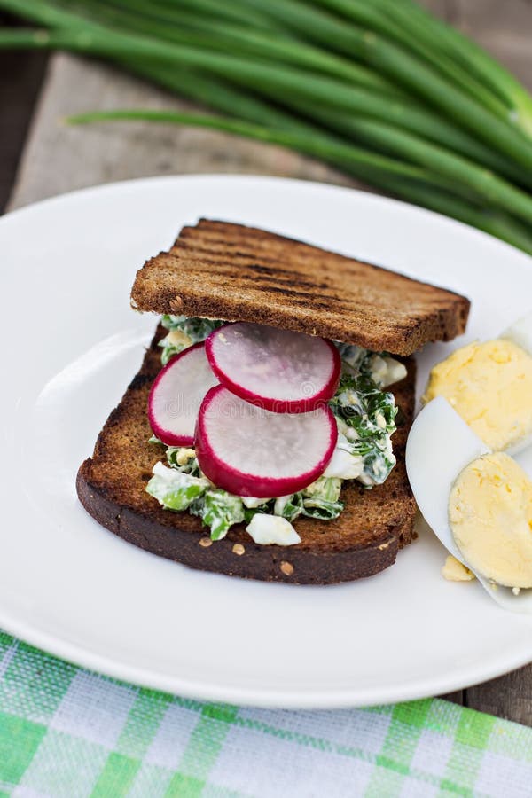 Vegetable salad on bread stock image. Image of lunch - 53617591