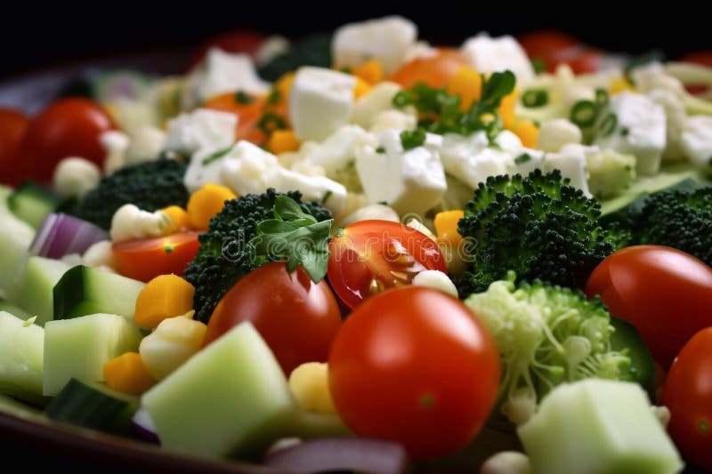 Vegetable Salad Close-up. AI Generated Stock Illustration ...