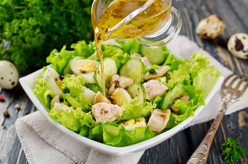 Vegetable Salad with Cod Liver Stock Photo - Image of dinner, citrus ...