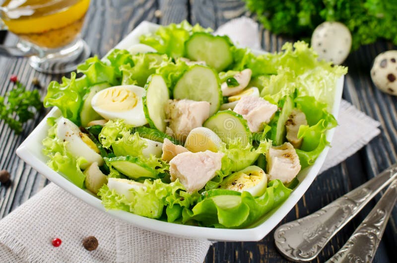 Vegetable Salad with Cod Liver Stock Image - Image of cucumber, lunch ...