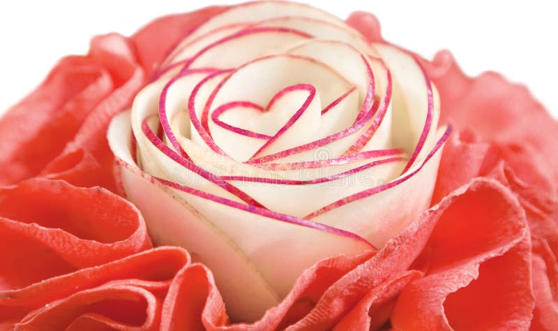 Vegetable Salad Decorated with Heart-shaped Radish Stock Image - Image ...