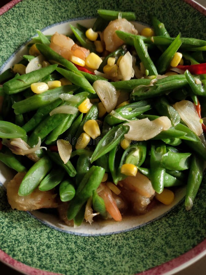 Vegetable Salad or Vegetable Dish Mixed with Chopped Garlic Served in a ...