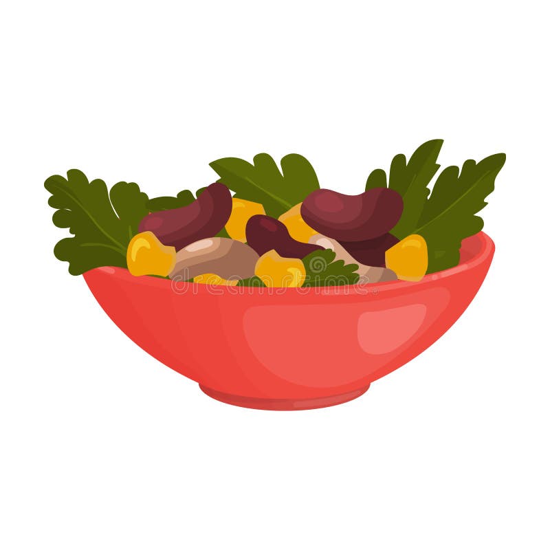 Vegetable Salad Isolated Cartoon Set Icon. Cartoon Vector Set Icon Bowl ...