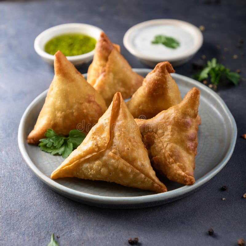 Vegetable Samosa, AI Generated Stock Illustration - Illustration of ...