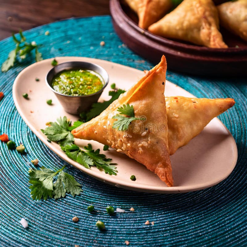 Vegetable Samosa, AI Generated Stock Illustration - Illustration of ...
