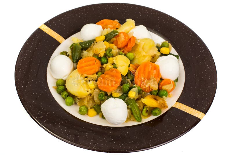 Vegetable Saute with Mozzarella Stock Image - Image of meal, mozzarella ...