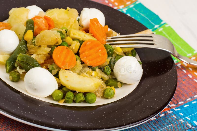 Vegetable Saute with Mozzarella Stock Image - Image of lifestyles ...