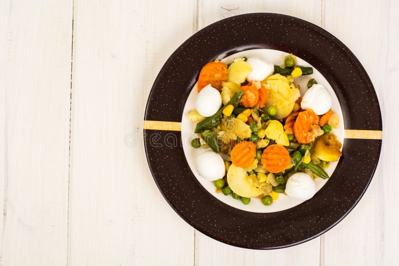 Vegetable Saute with Mozzarella Stock Photo - Image of cheese, produce ...