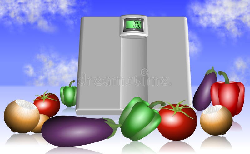 Vegetable and scale stock illustration. Illustration of lifestyle ...