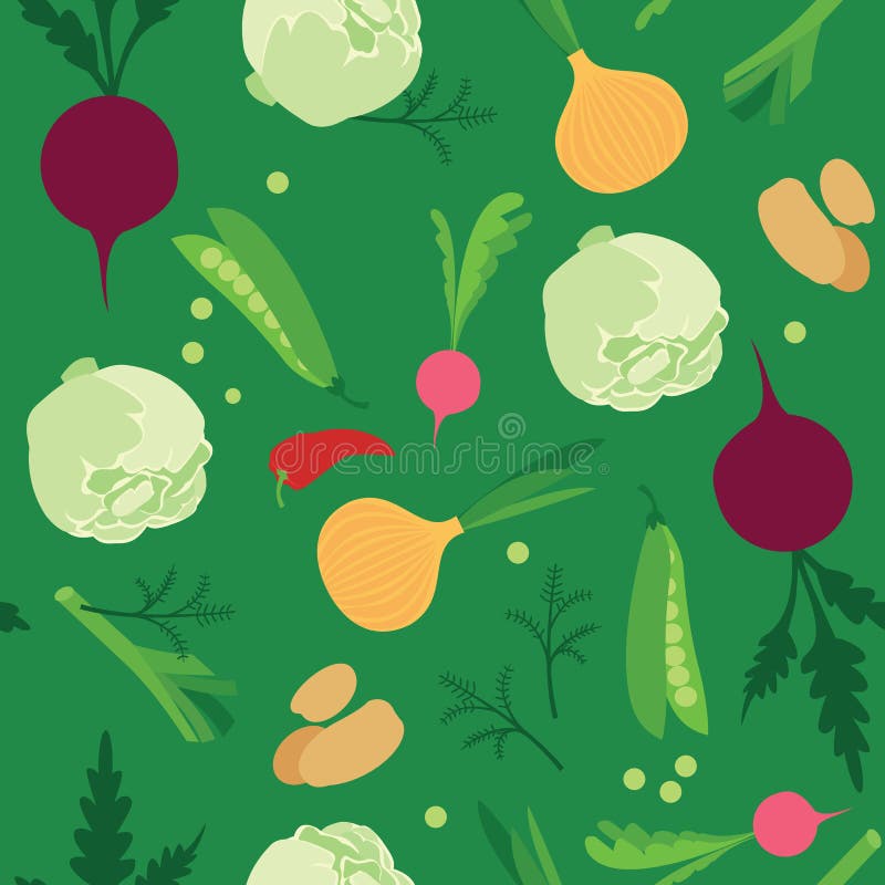 Vegetable Seamless Pattern on Yellow Background. Watercolor Stock ...