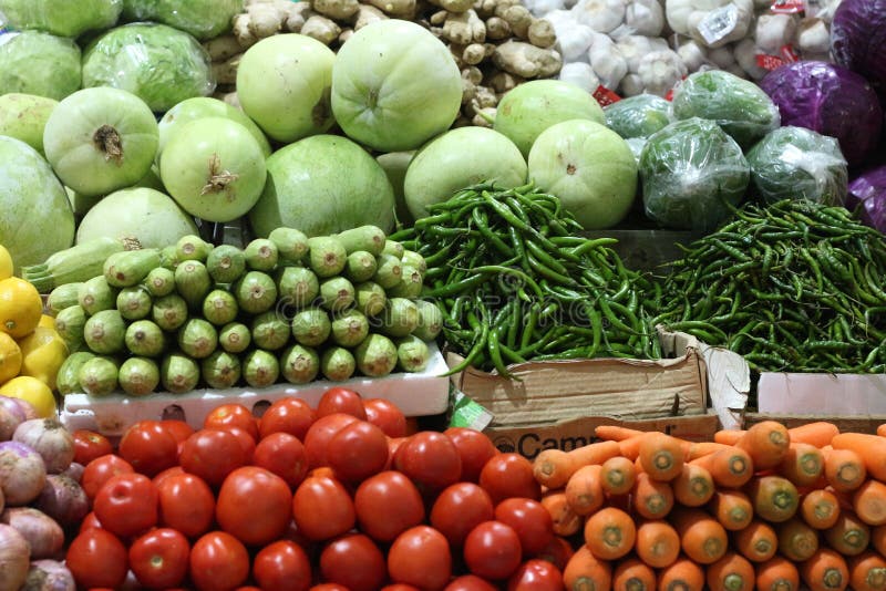 Fresh Vegetable for Sell in a Market Stall Stock Image - Image of color ...
