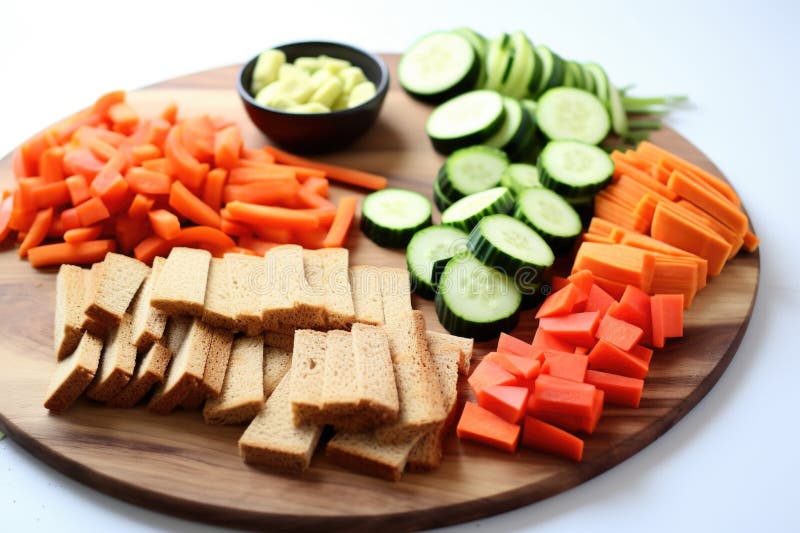 Vegetable Shapes Cut into Pieces of Whole Wheat Bread Stock ...